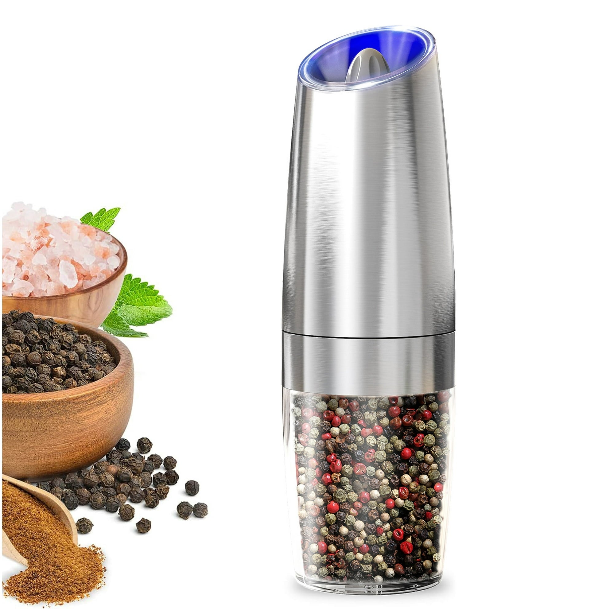 OGEDNAC Pepper Grinder, Gravity Electric Pepper Mill, Battery Operated